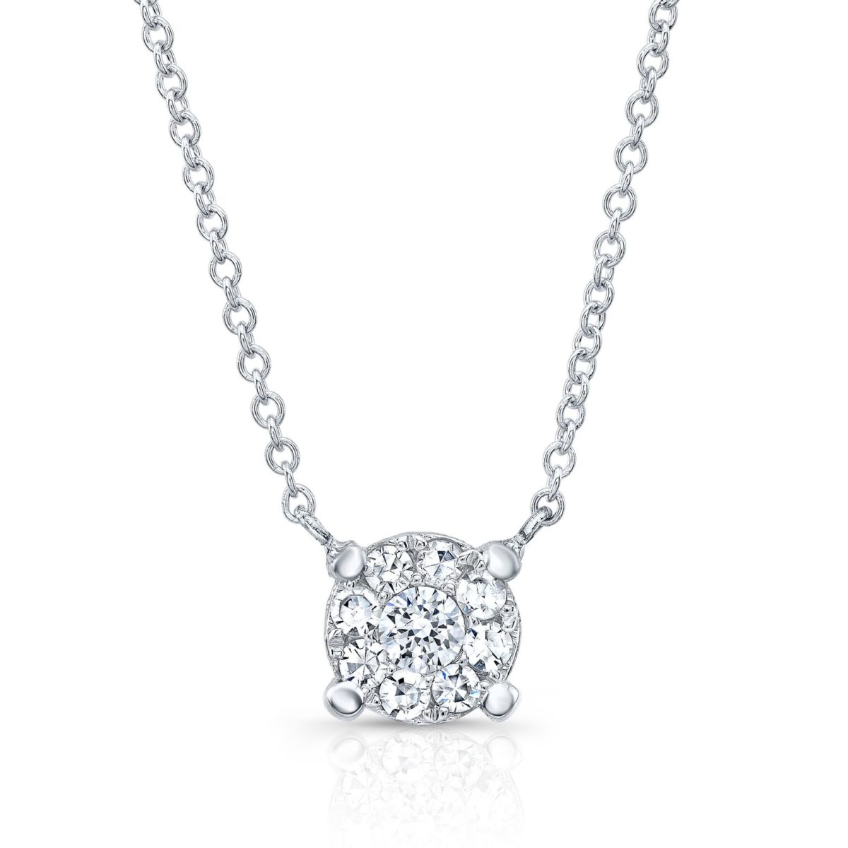 Round Cluster Diamond Necklace - ANYE Design